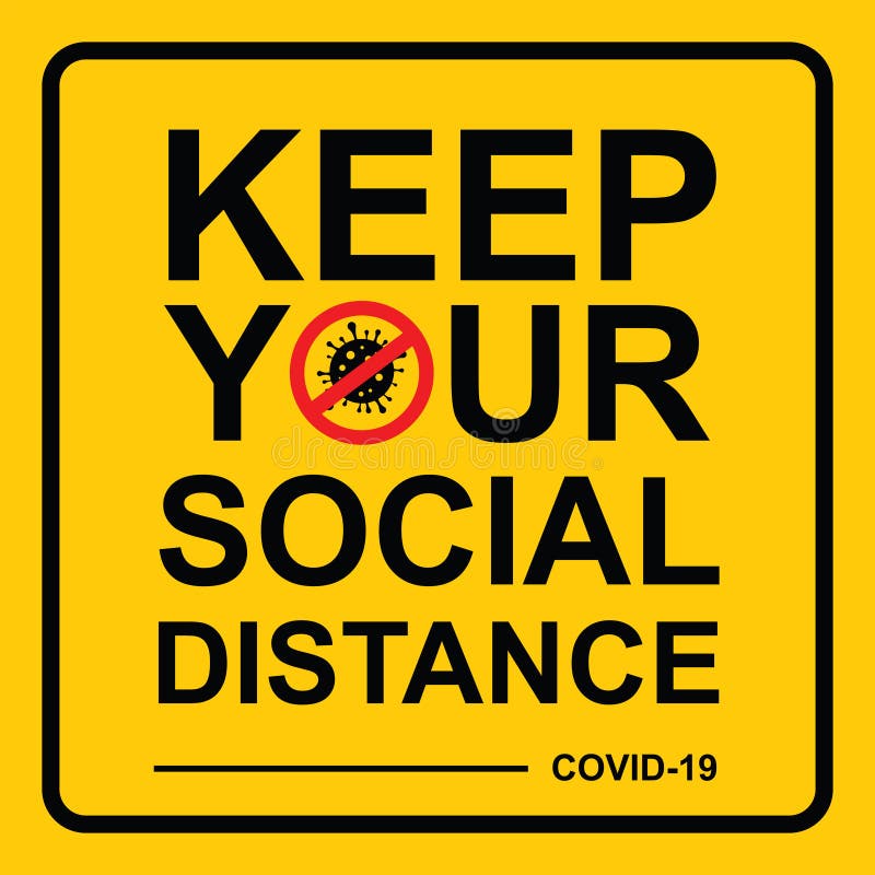 Keep Your Social Distance Warning Sign COVID 19. Stock Vector ...