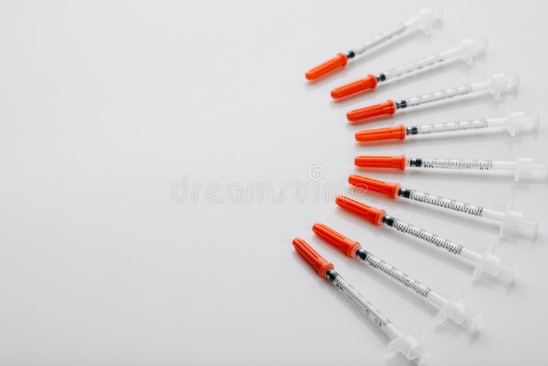 Keep Yourself Protected Against Diseases. High Angle Shot of Needles in ...