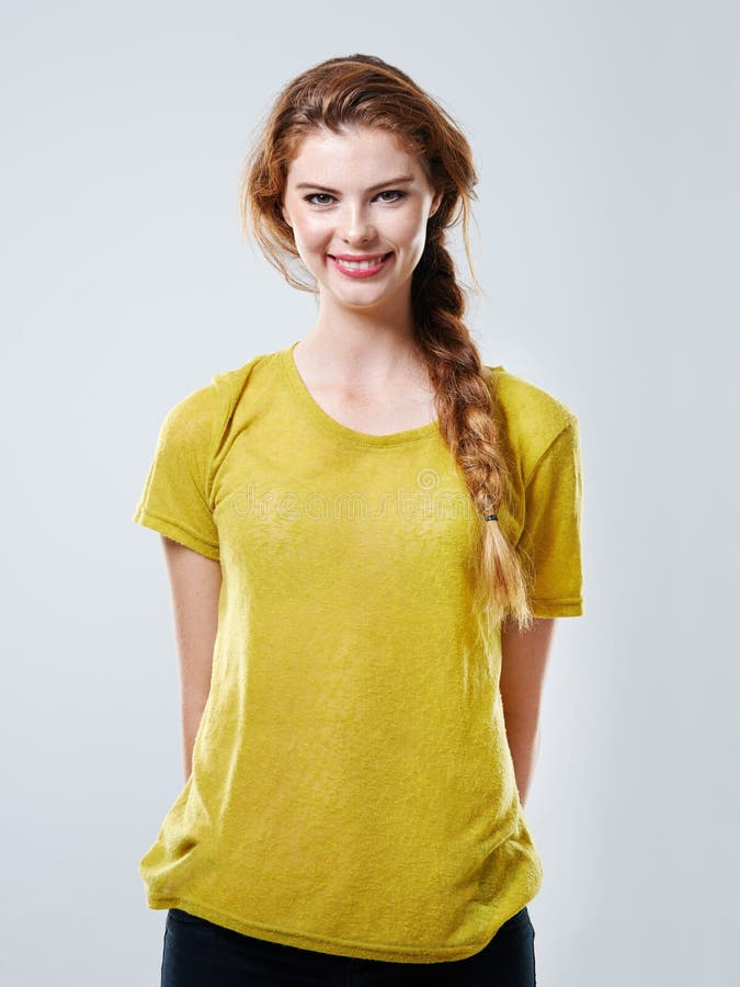 Keeping it Casual. Studio Shot of a Casually Dressed Young Woman. Stock ...