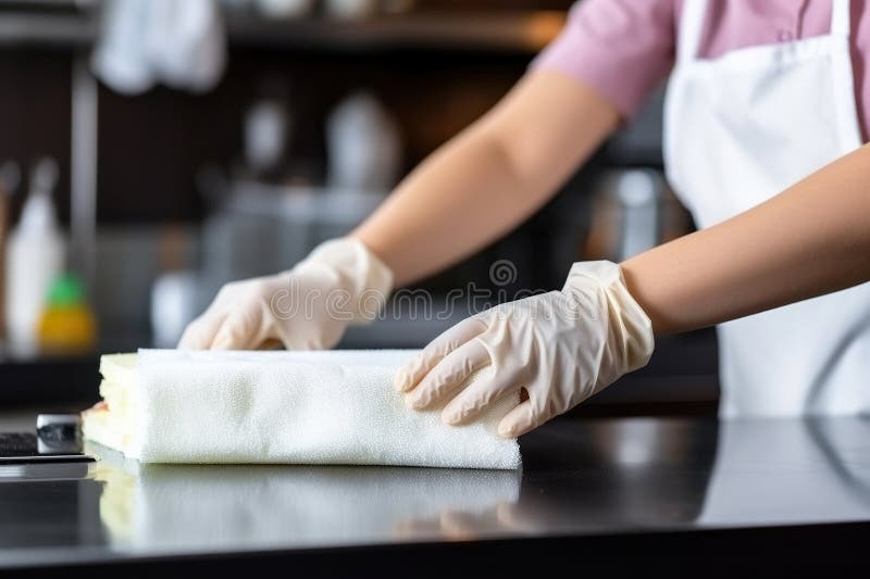 Woman Keeping the Kitchen Clean and Tidy. AI Generated Stock ...