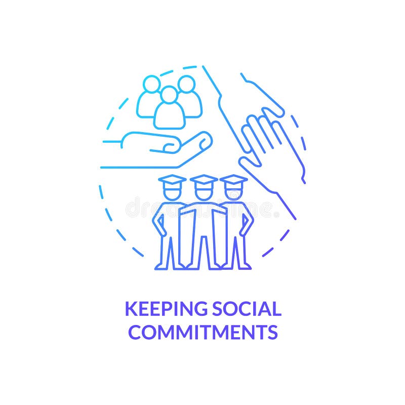Keeping Social Commitments Blue Gradient Concept Icon Stock Vector ...