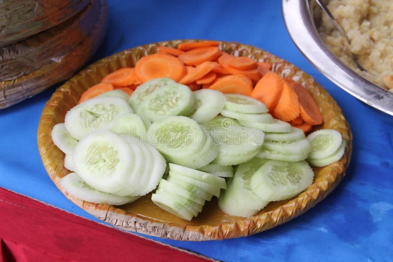 Keera and Caret Cutting on Plate Stock Photo - Image of keera, acutting ...