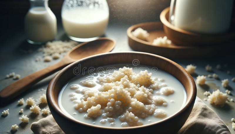 Kefir Grains in a Bowl with Milk Stock Image - Image of texture, creamy ...