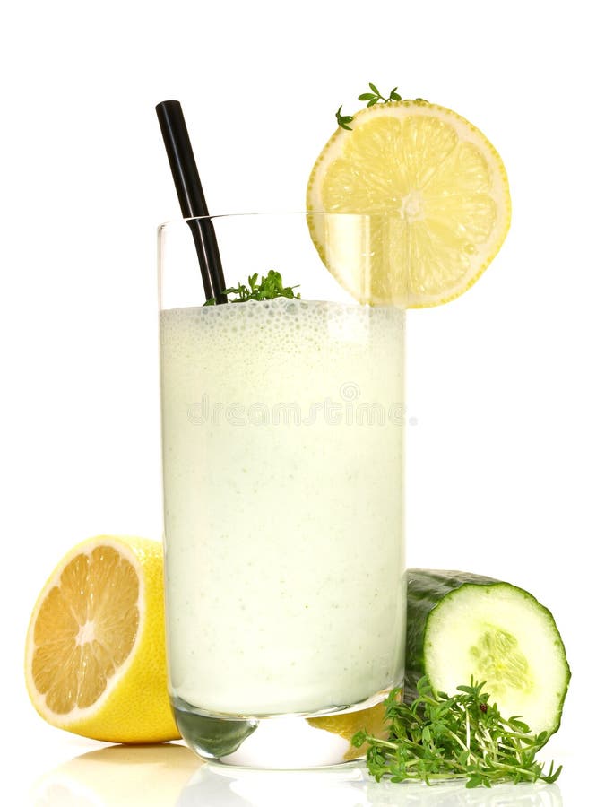 Kefir Juice Isolated on White Background Stock Image - Image of food ...