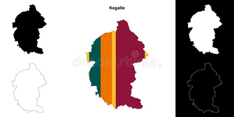 Kegalle outline map stock vector. Illustration of district - 356680861