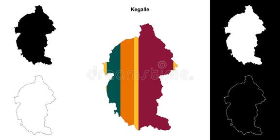 Kegalle outline map stock vector. Illustration of district - 356680861