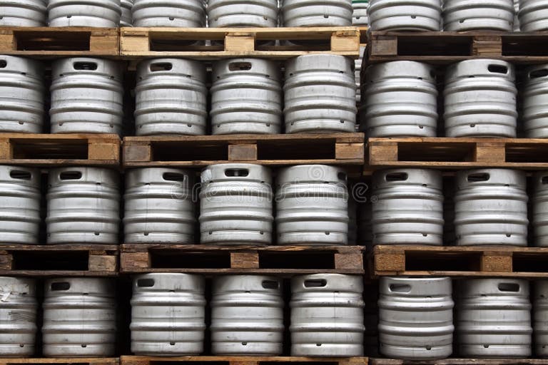 Kegs of Beer in Regular Rows Stock Photo - Image of kegger, winery ...