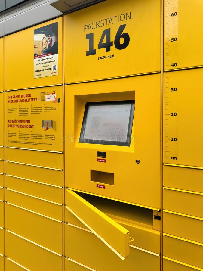 Yellow DHL Packstation 146 in Kehl Editorial Photography - Image of ...