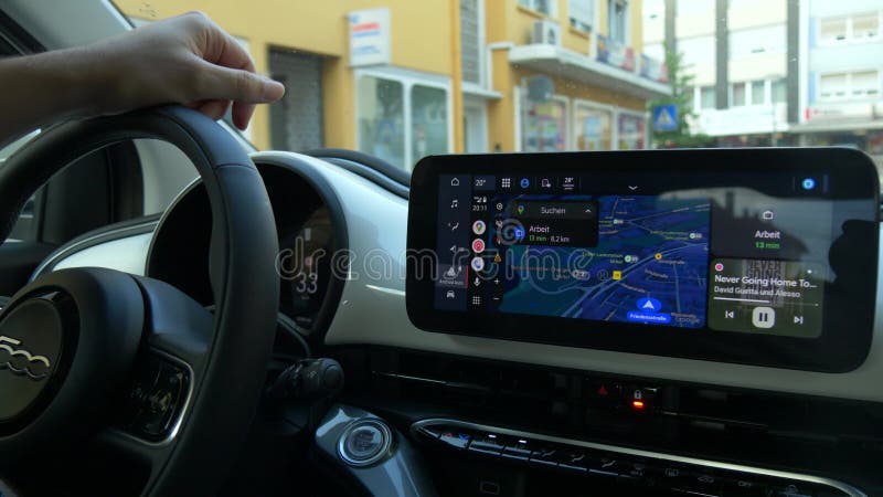 Kehl, Germany - 27 Juli 2025: Android Auto with Google Maps and Music ...