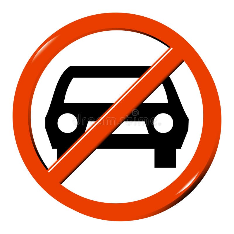 Kein Auto vektor abbildung. Illustration von rollen, warnung - 8902864