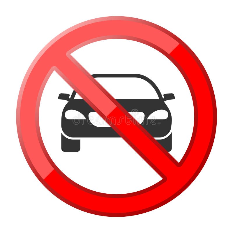 Kein Auto- Oder ParkverbotVerkehrszeichen, Vektorikone Vektor Abbildung ...
