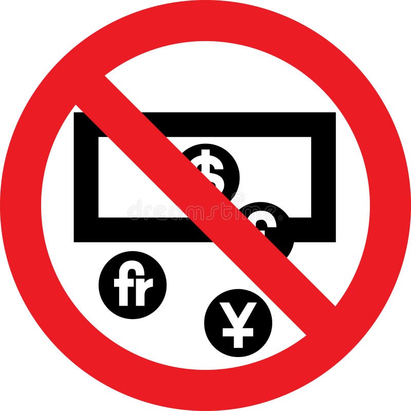 Kein Geld zeichen vektor abbildung. Illustration von gesetz - 126995107