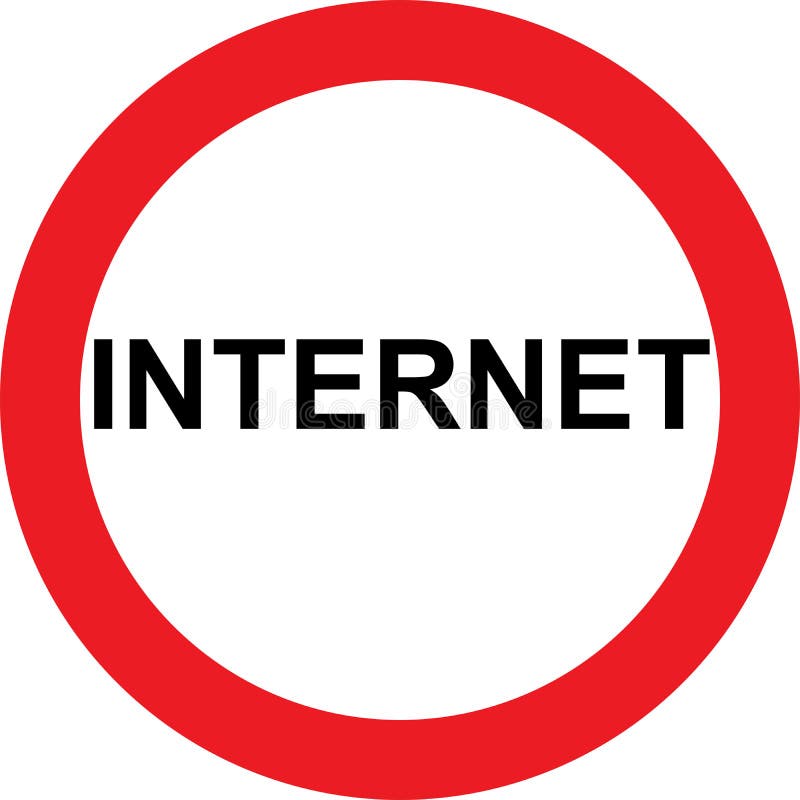 Kein Internet-Zeichen stock abbildung. Illustration von kreisförmig ...