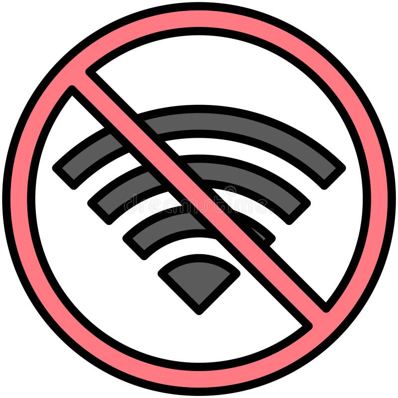 Kein Wifi-Symbol-Verbotszeichen Vektorgrafik Vektor Abbildung ...