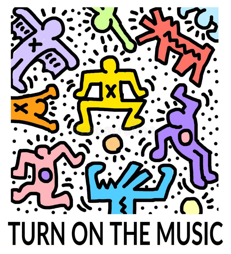 Keith haring dancer design stock illustration. Illustration of person ...