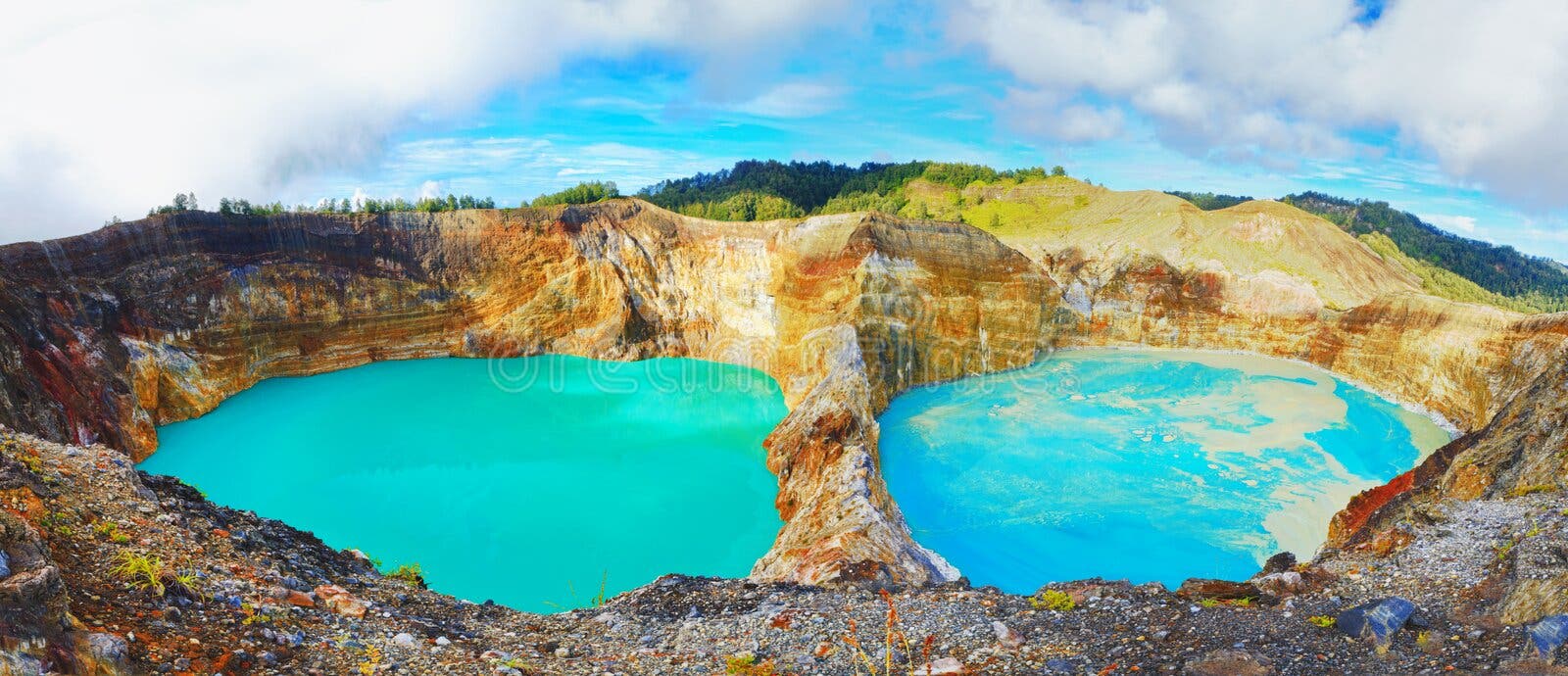 Kelimutu Colored Lakes, Indonesia Stock Image - Image of copyspace ...