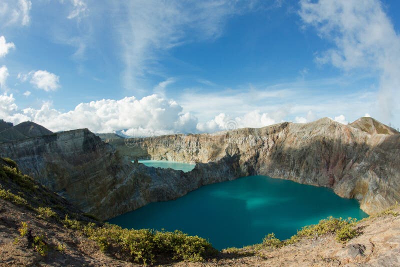 Kelimutu-Vulkan, Flores-Insel, Indonesien Stockbild - Bild von kante ...