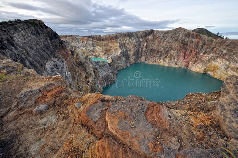 Standpunkt an Kelimutu-Vulkan, Flores, Indonesien Stockbild - Bild von ...