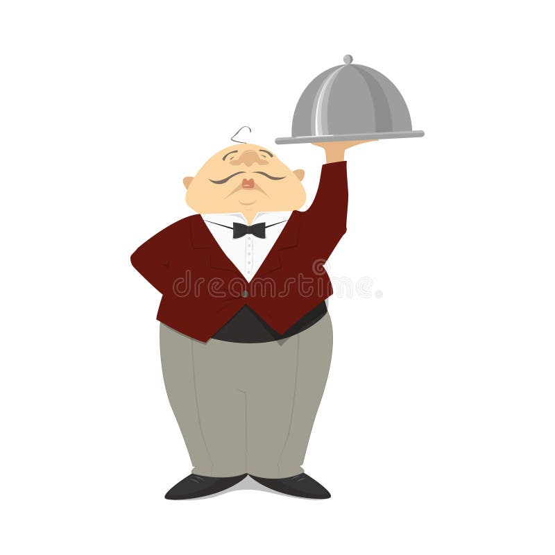 Kellner Mit Einem Teller, in Einer Klage Der Kellner Trug Den Teller ...