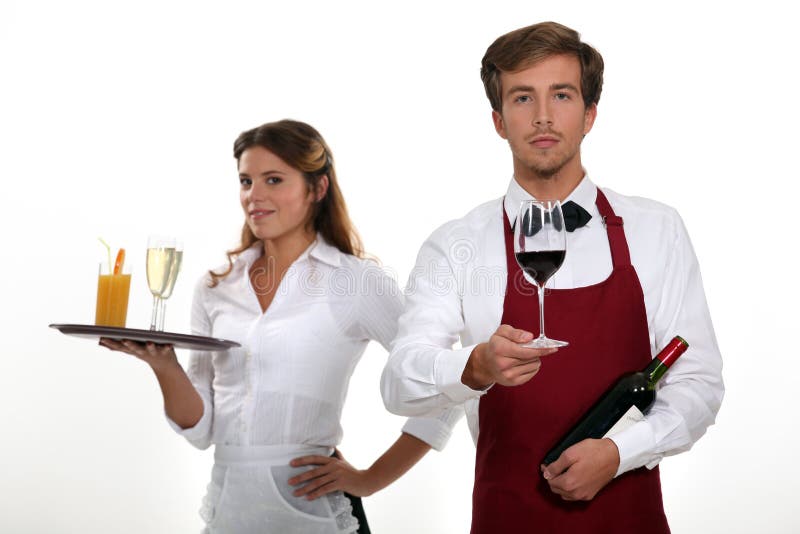 Kellner und Kellnerin stockfoto. Bild von gehilfen, alkohol - 35740968