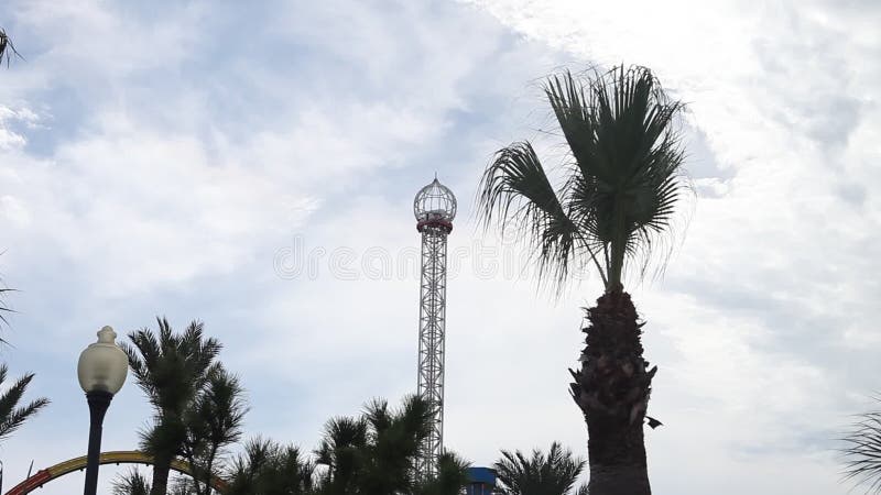 Kemah Boardwalk Drop Zone Ride Stock Video - Video of palm, boardwalk ...