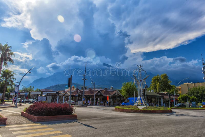 Kemer city center editorial photo. Image of lighting - 99813896