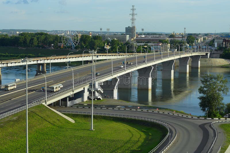 Kemerovo, Bridge Over the River Tom Stock Image - Image of isolation ...