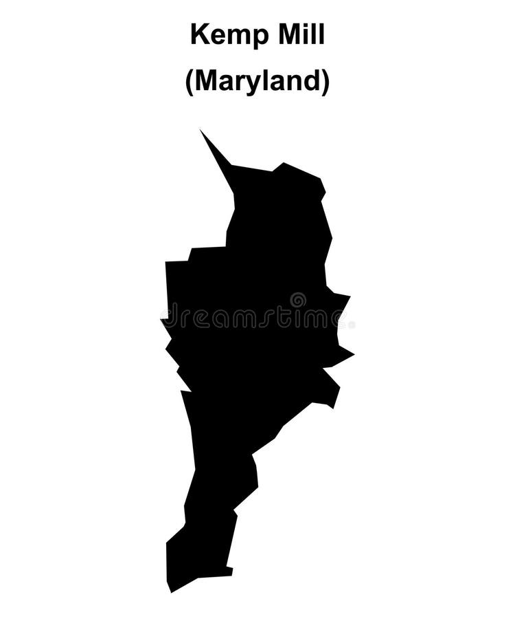 Kemp Mill outline map stock vector. Illustration of outline - 357337358