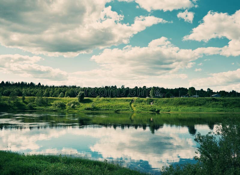 Ken River Valley stock image. Image of water, green, russian - 92608955