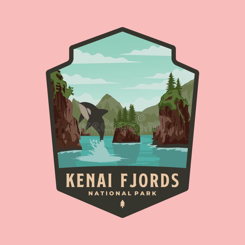Kenai Fjords National Park Logo Vector Emblem Patch Illustration Design ...