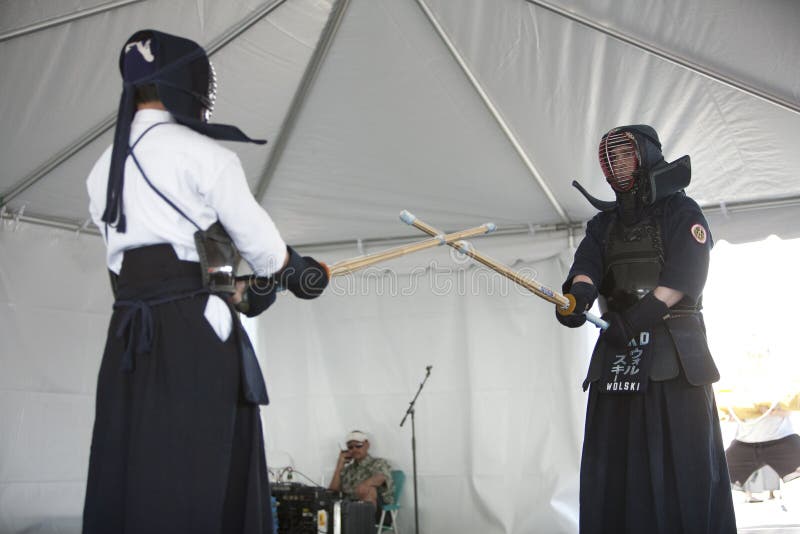 Kendo match in action editorial stock photo. Image of athlete - 16384883