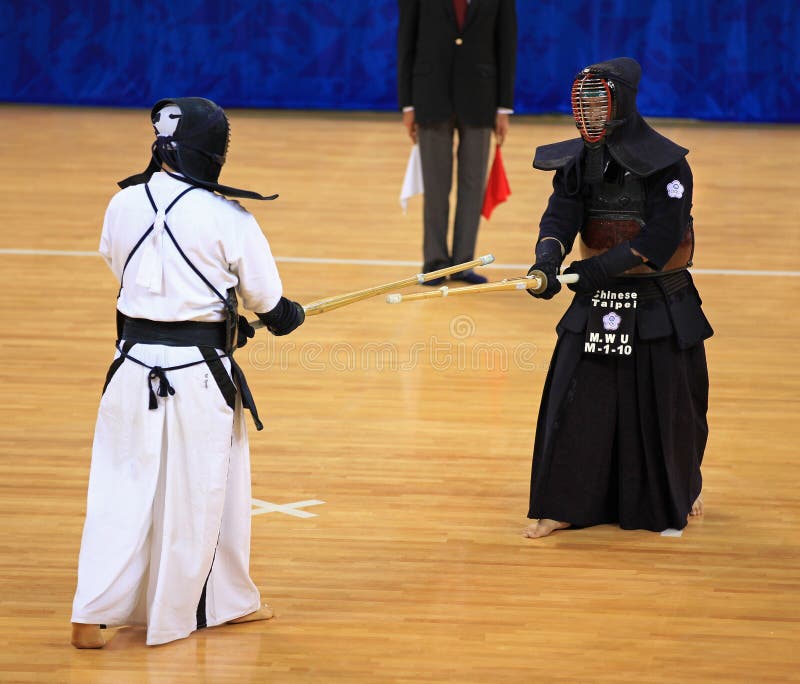 Kendo match editorial image. Image of bamboo, kendo, korean - 16384905