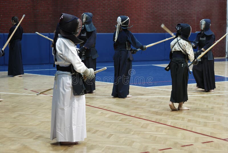 Kendo match in action editorial stock photo. Image of athlete - 16384883