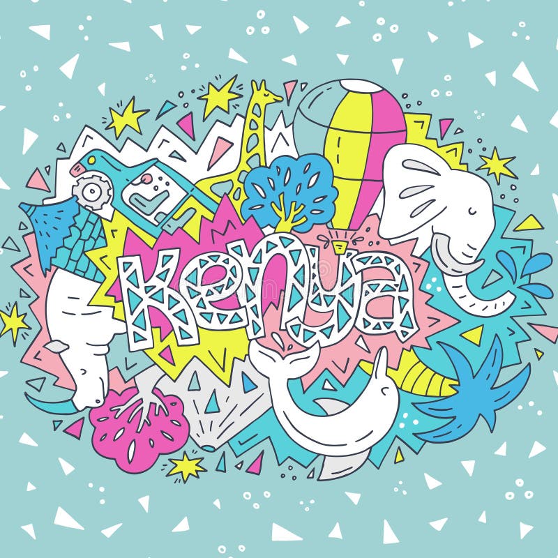 Kenia-Symbolillustration vektor abbildung. Illustration von zieleinheit ...