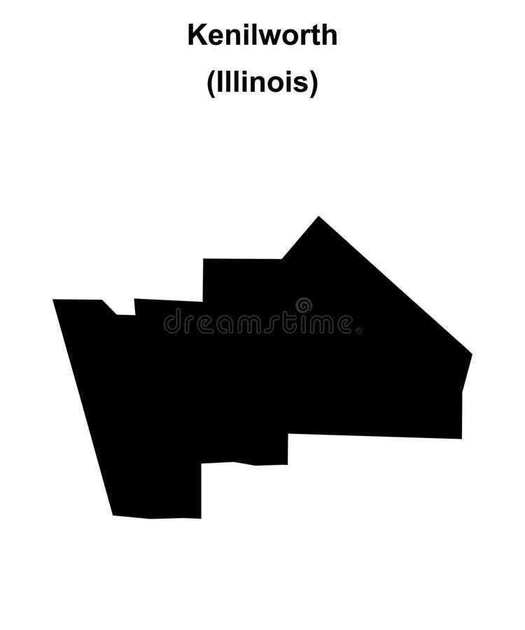 Kenilworth outline map stock vector. Illustration of blank - 387243920