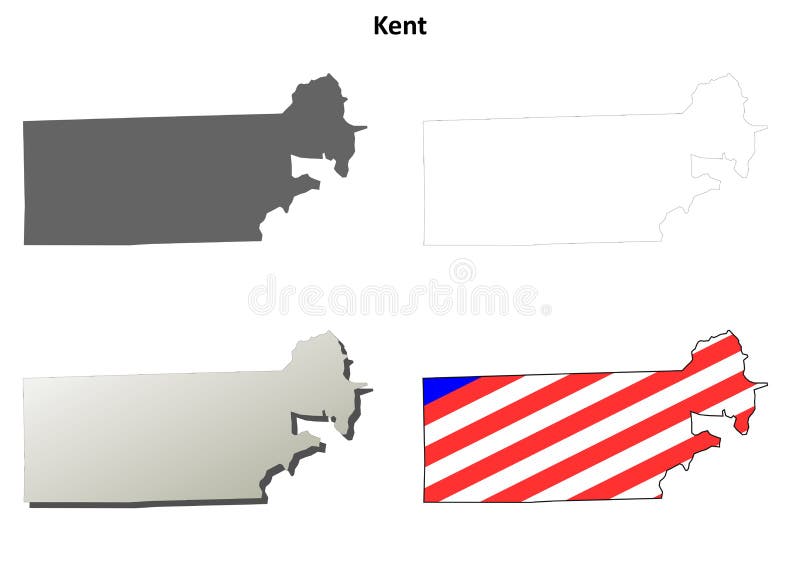Kent County, Sistema Del Mapa Del Esquema De Rhode Island Ilustración ...