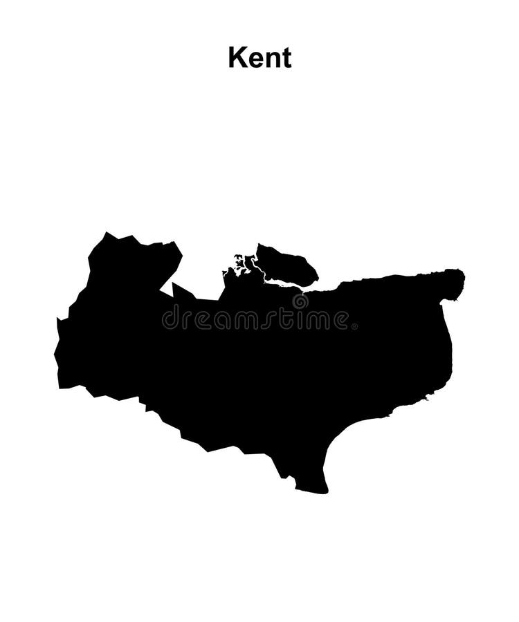 Kent outline map stock vector. Illustration of vector - 360362503