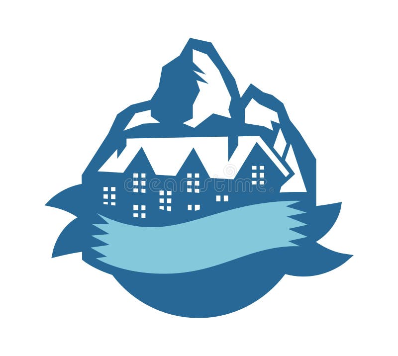 Kenteken Van Het Berg Het Vectorpictogram Vector Illustratie ...