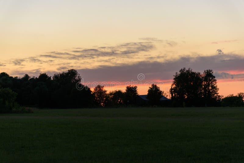 Kentucky farm sunset stock photo. Image of farm, dusk - 95734744