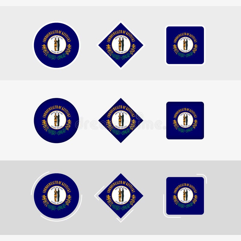 Kentucky Flag Icons Set, Vector Flag of Kentucky Stock Vector ...