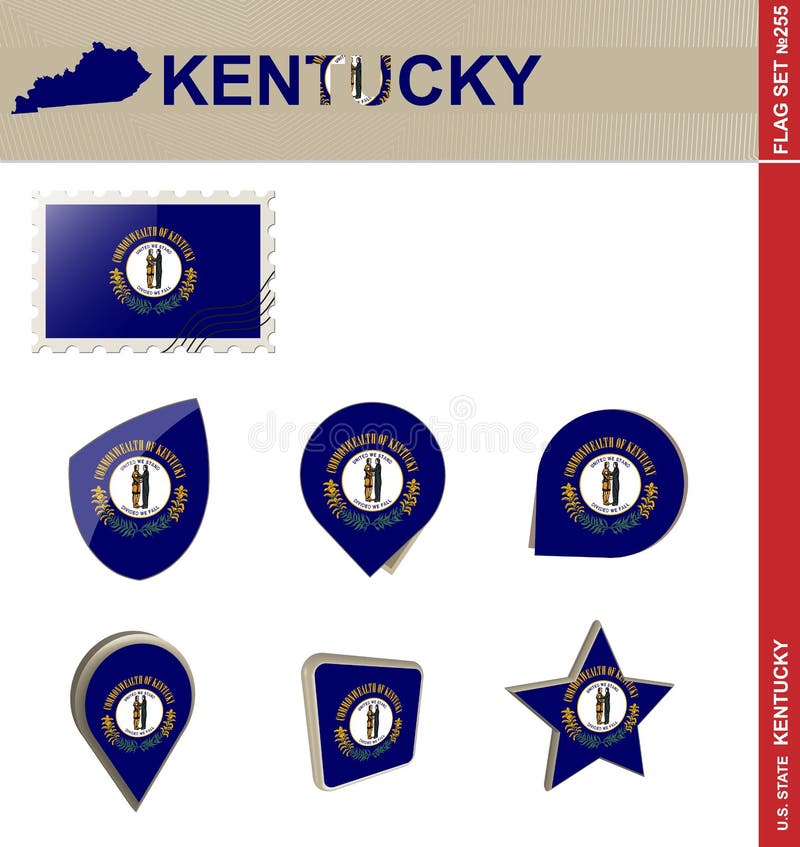 Kentucky Flag Set, Flag Set #255 Stock Vector - Illustration of land ...