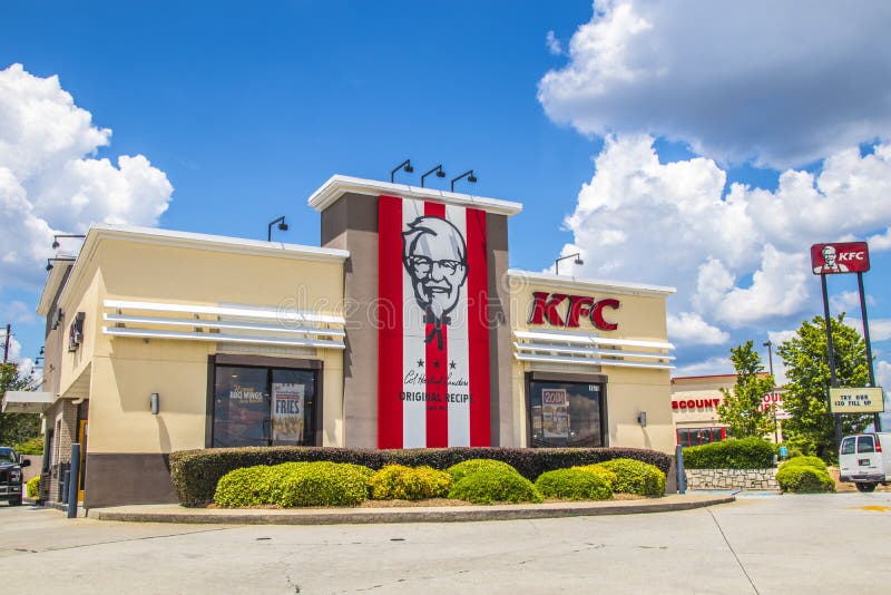 KFC Kentucky Fried Chicken Restaurant Front Building View at Night ...