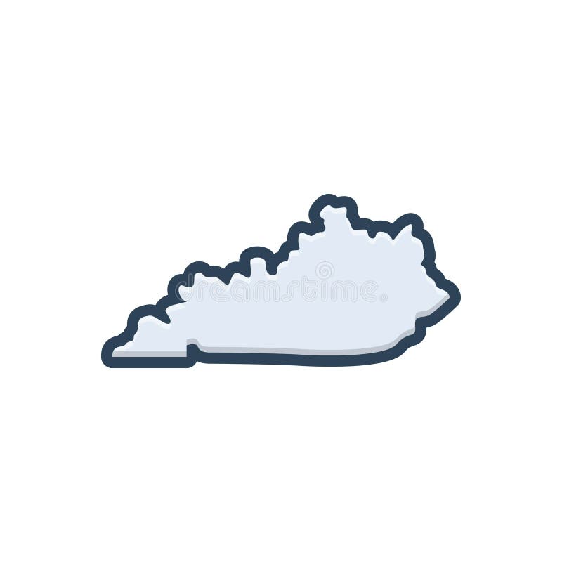Color Illustration Icon for Kentucky, State and Outline Stock ...