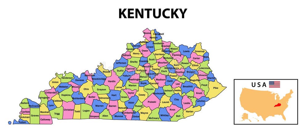 Kentucky Map. District Map of Kentucky in 2020. District Map of ...