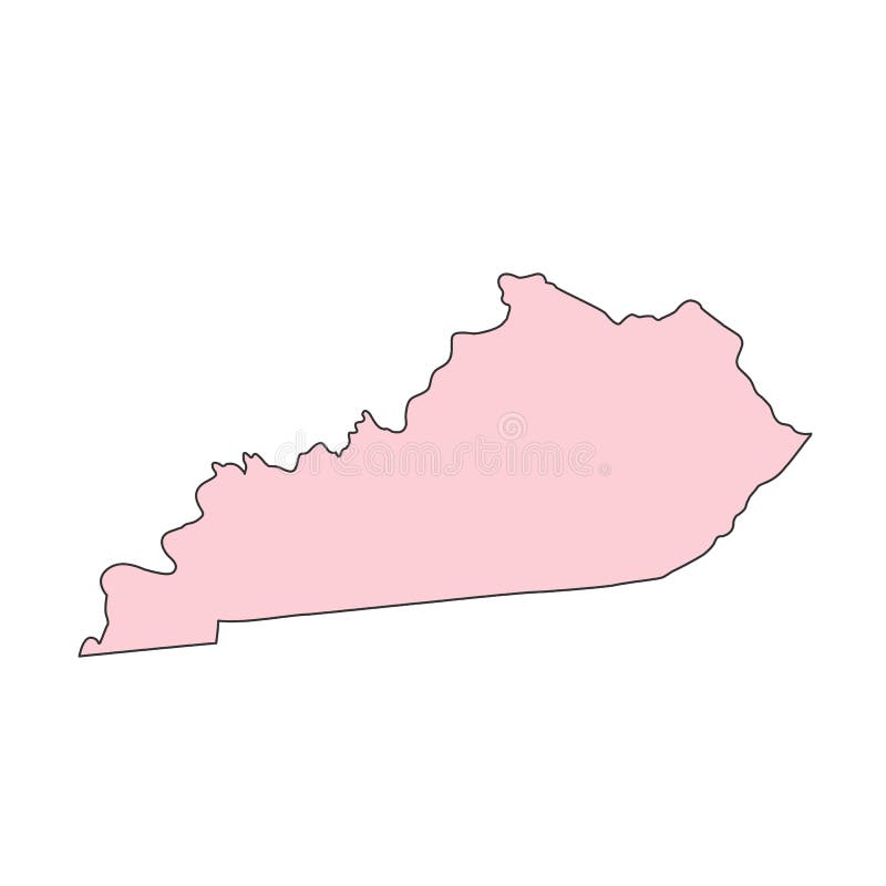Kentucky Map Isolated on White Background Silhouette. Kentucky USA ...
