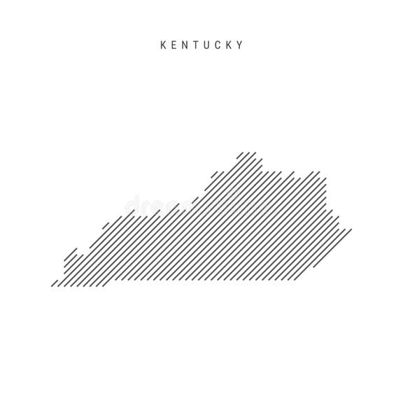 Kentucky Map from Pattern of Black Slanted Parallel Lines. Flat Vector ...