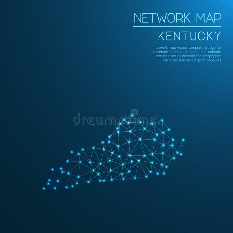 Kentucky network map. stock vector. Illustration of blue - 90835534