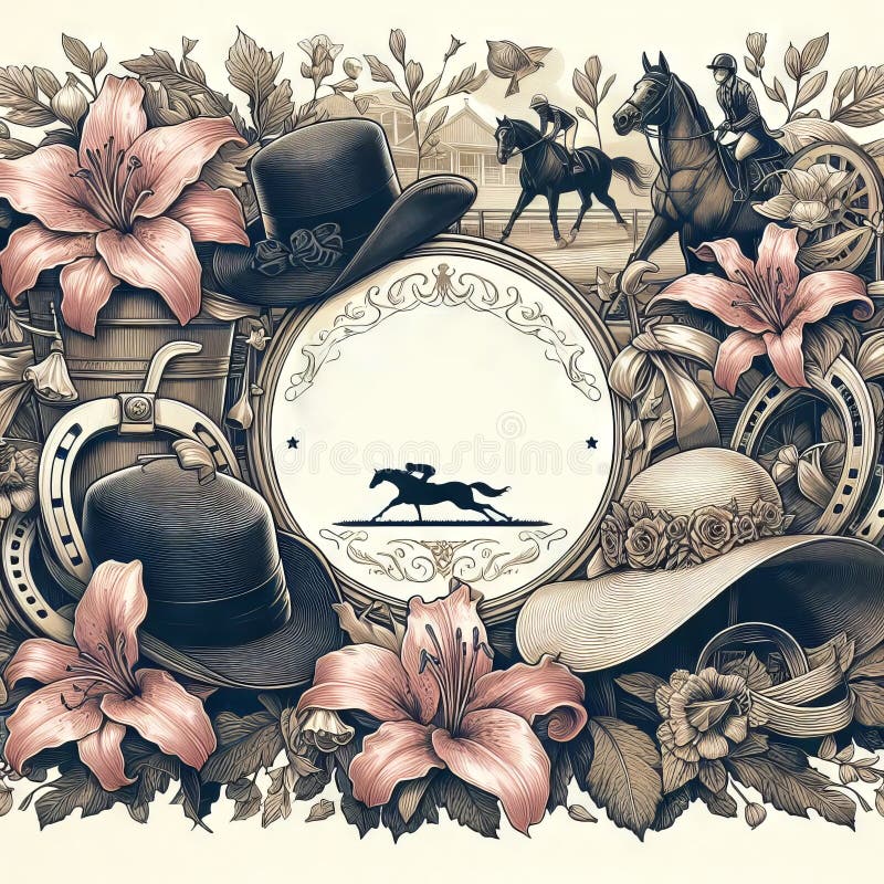 Horse Racing Background Graphics Template Stock Illustration ...