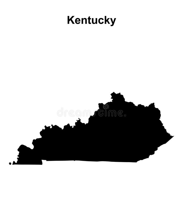 Kentucky outline map stock vector. Illustration of silhouette - 360688276