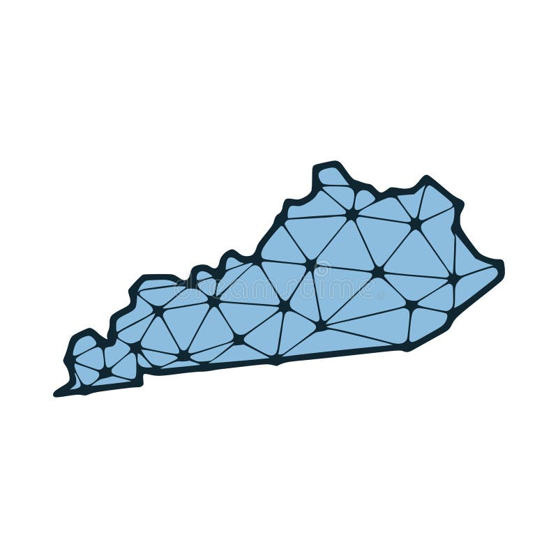 Kentucky S State Map Polygonal Illustration Made of Lines and Dots ...